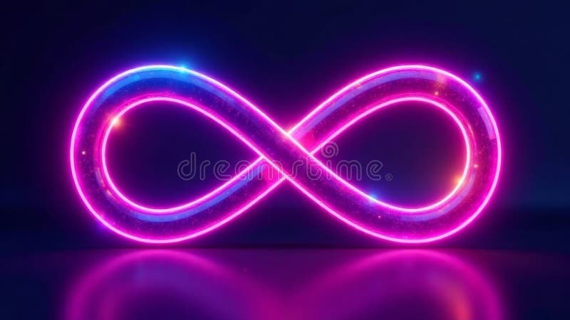 Neon Infinity Sign on Dark Background Stock Image - Image of signs ...