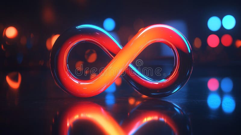 This Neon Infinity Symbol Represents the Concept of an Endless Loop ...