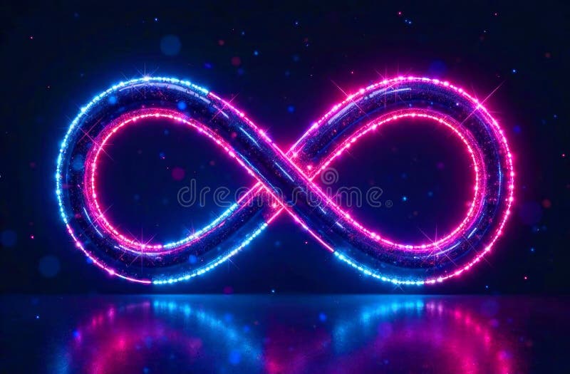 Neon Infinity Symbol Showcases a Stunning Blend of Pink and Blue Colors ...