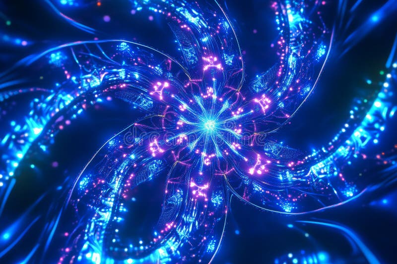 A Neon-inspired Digital Theme with Pulsating Lights and Interlocking ...