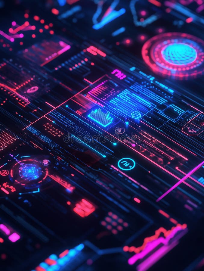 Neon-inspired Financial Dashboards Display Data Trends and Analytics ...