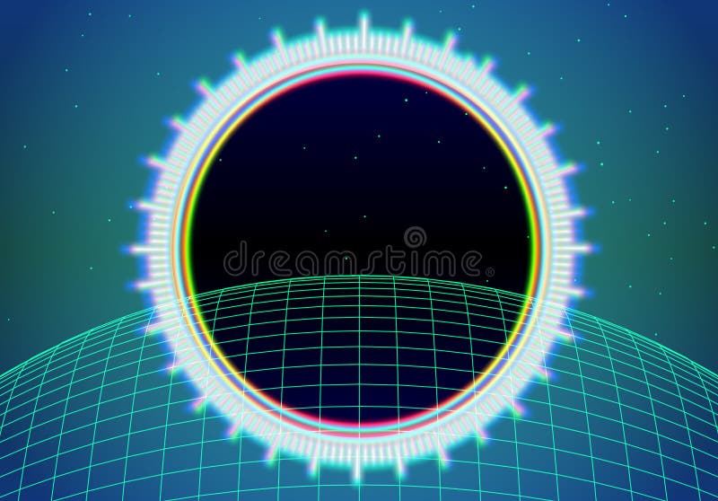 Neon Interface Background with Grid and Ruler. Abstract Technology ...