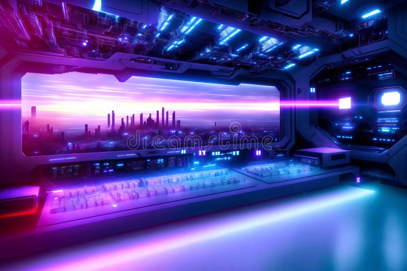 Neon Interior Design, Interior Elements Stock Illustration ...