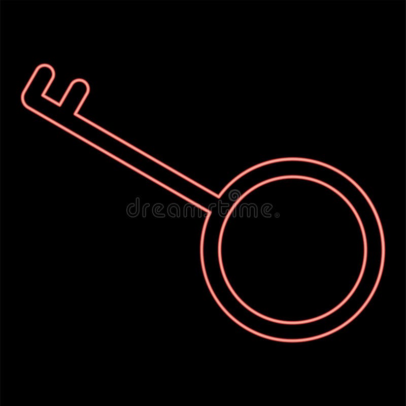 Neon Key Red Color Vector Illustration Flat Style Image Stock Vector ...