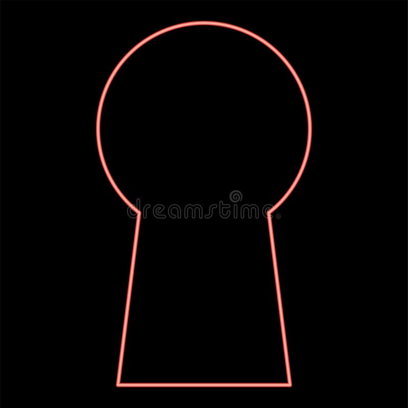 Neon Keyhole Red Color Vector Illustration Flat Style Image Stock ...