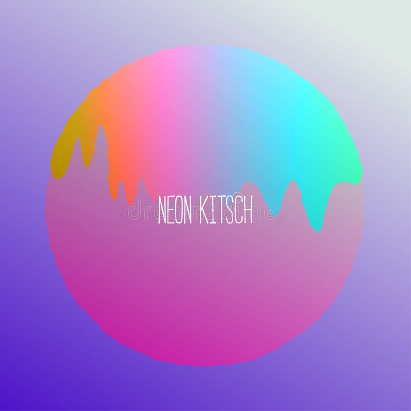 Neon kitsch Vector Art stock vector. Illustration of iridescent - 134244494