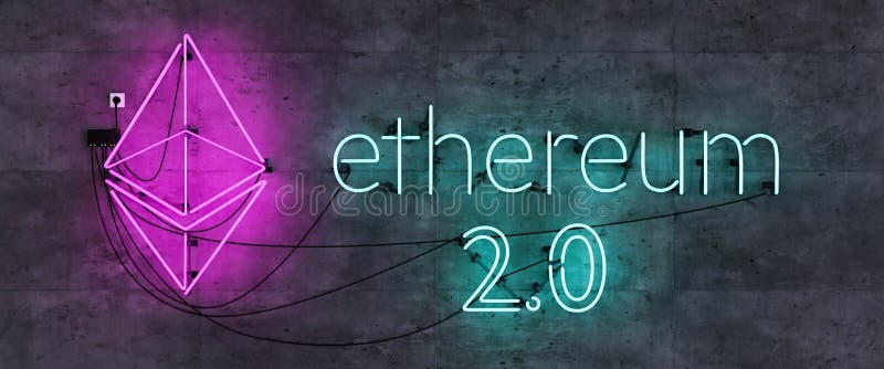 Neon Lamp with Ethereum 2.0 Symbol. Cryptocurrency Editorial Image ...