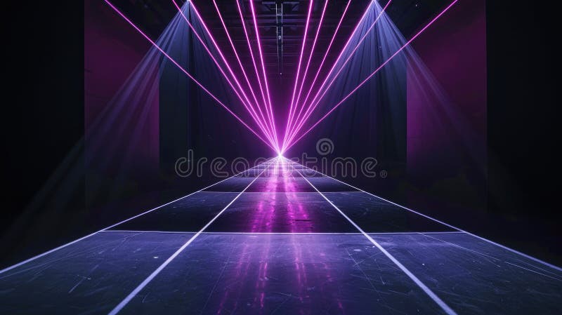 Neon Laser Rays Abstract Background, Light Lines during Concert or Show ...