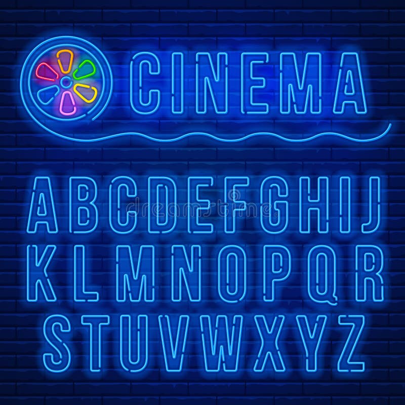 Neon Latin Alfabet Letters Numbers and Symbolen Lsquo Offrsquo Version ...