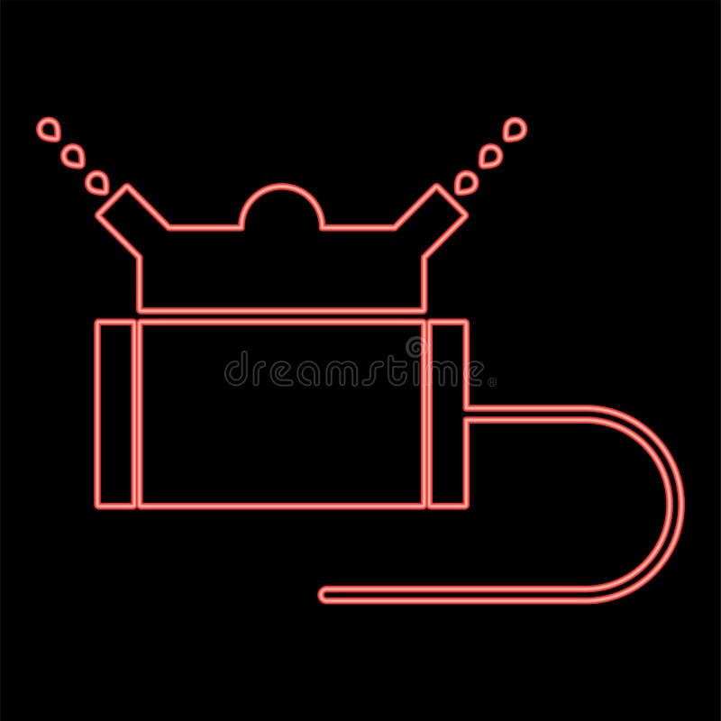 Neon Lawn Sprinklers Red Color Vector Illustration Flat Style Image ...