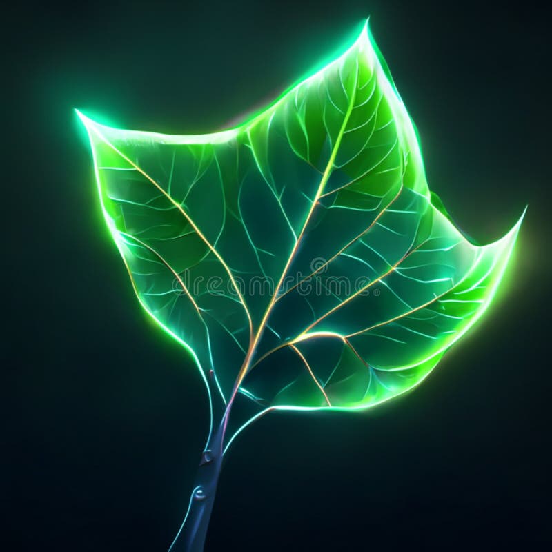 Neon Leaf. Realistic Illustration of Neon Leaf for Web Design ...