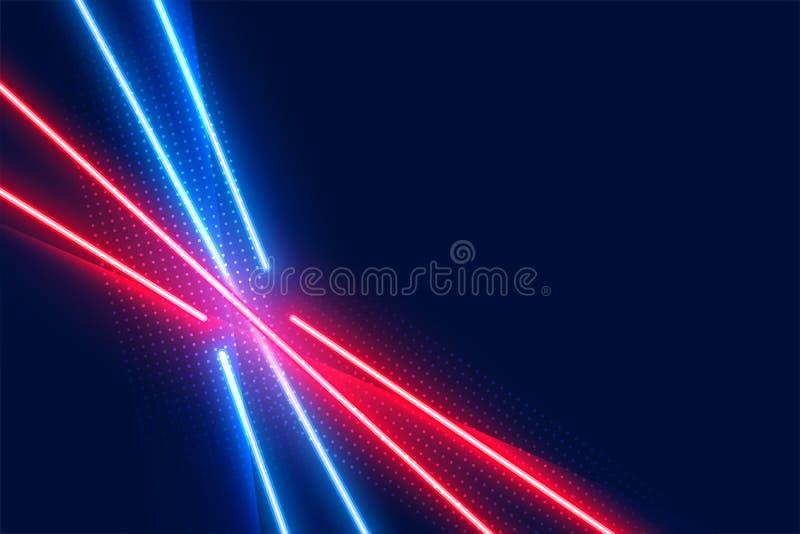 Neon Led Light Effect Lines in Blue and Red Colors Stock Vector ...