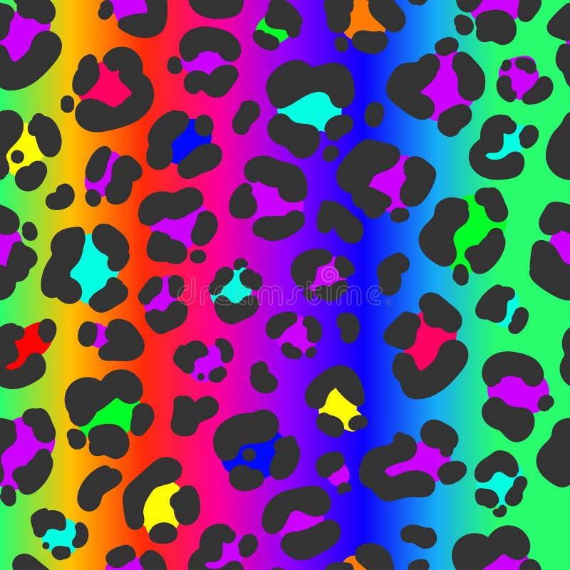 Neon Leopard Seamless Pattern. Bright Colored Spotted Background ...