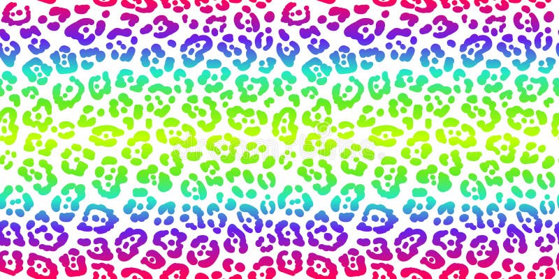 Neon Leopard Seamless Pattern. Rainbow-colored Spotted Background ...