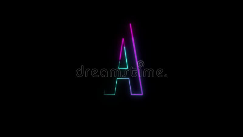 Neon Letter N with Alpha Channel, Neon Alphabet Stock Video - Video of ...