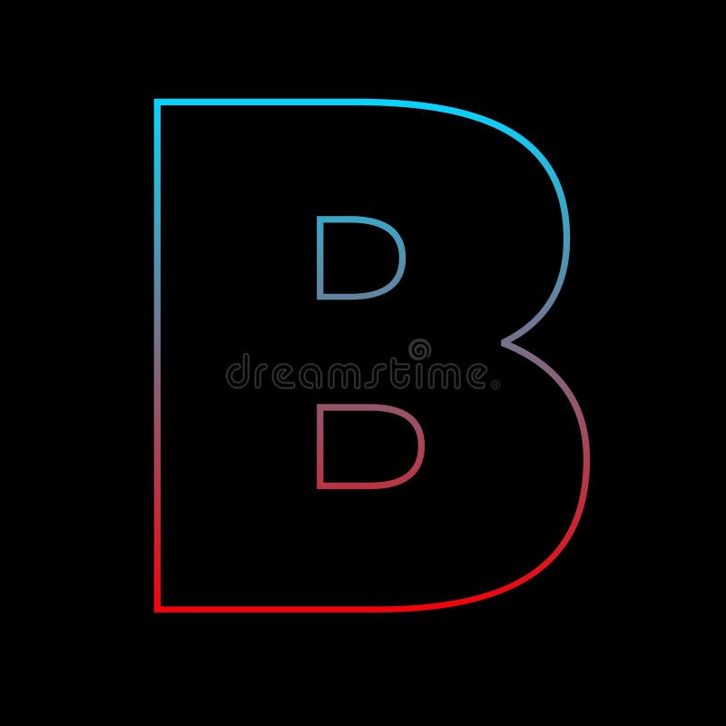 Neon letter B logo stock illustration. Illustration of multimedia ...
