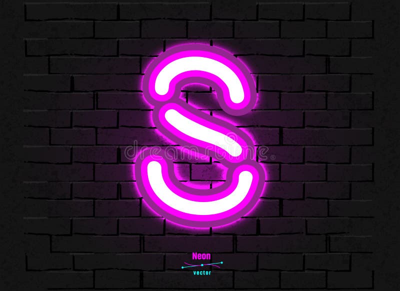 Vector Neon Letter stock vector. Illustration of lettering - 189981702