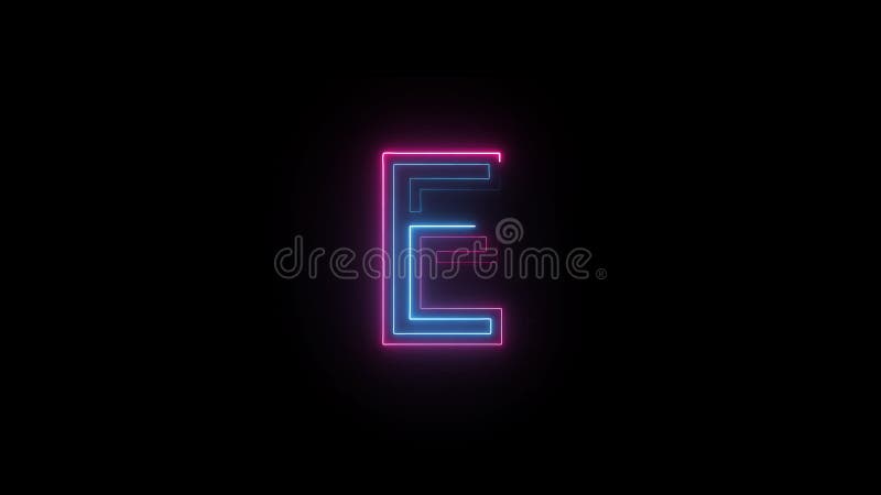 Neon Letter E with Alpha Channel, Neon Alphabet Stock Video - Video of ...