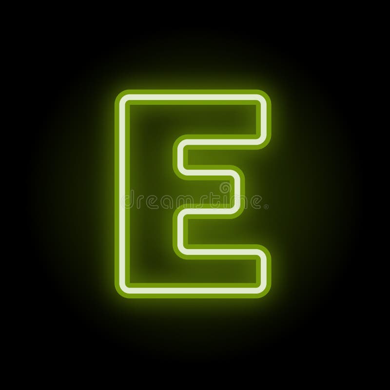 Glowing Neon Letter E Stock Illustrations – 550 Glowing Neon Letter E ...