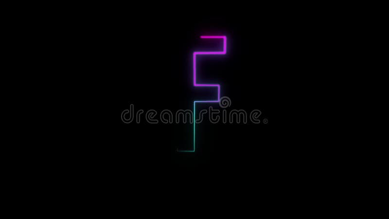 Neon Letter F with Alpha Channel, Neon Alphabet for Banner Stock ...