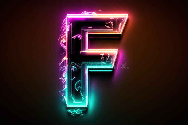 Glowing Neon Letter F Stock Illustrations – 152 Glowing Neon Letter F ...