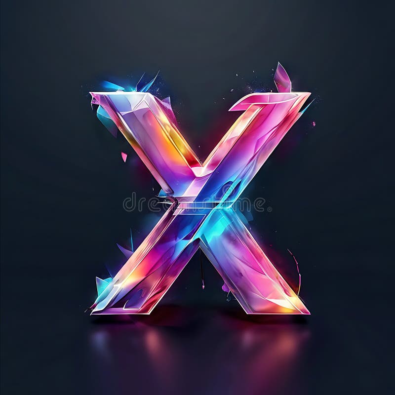 Neon Letter X, Glowing Abstract Alphabet Stock Illustration ...