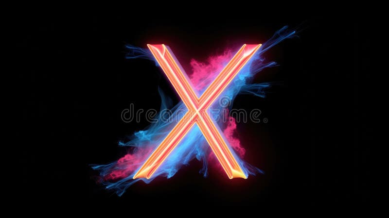 Neon Letter Glowing Dark Perfect Graphic Design Projects Stock Photos ...