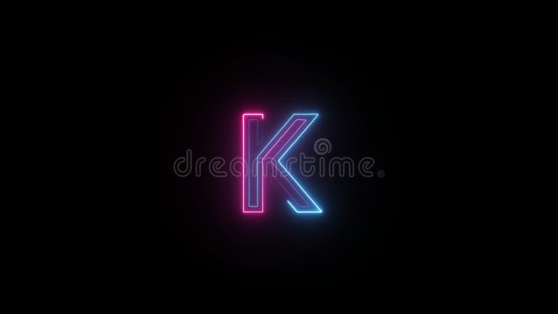 Neon Letter K with Alpha Channel, Neon Alphabet for Banner Stock ...