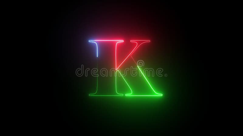 Neon Letter K with Alpha Channel, Neon Alphabet and Letters Stock Video ...