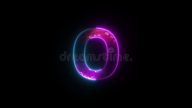 Neon Letter O with Alpha Channel, Neon Alphabet for Banner Stock Video ...