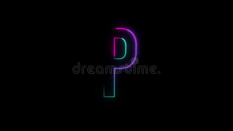 Neon Letter P with Alpha Channel, Neon Alphabet for Banner Stock ...