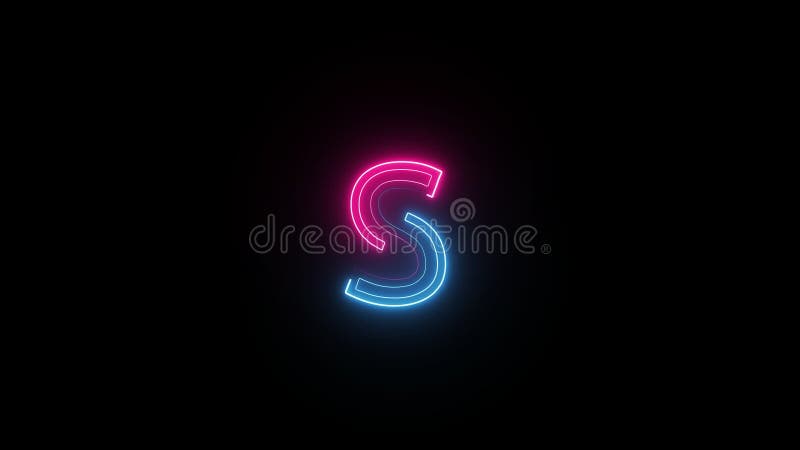 Neon Letter S with Alpha Channel, Neon Alphabet for Banner Stock Video ...