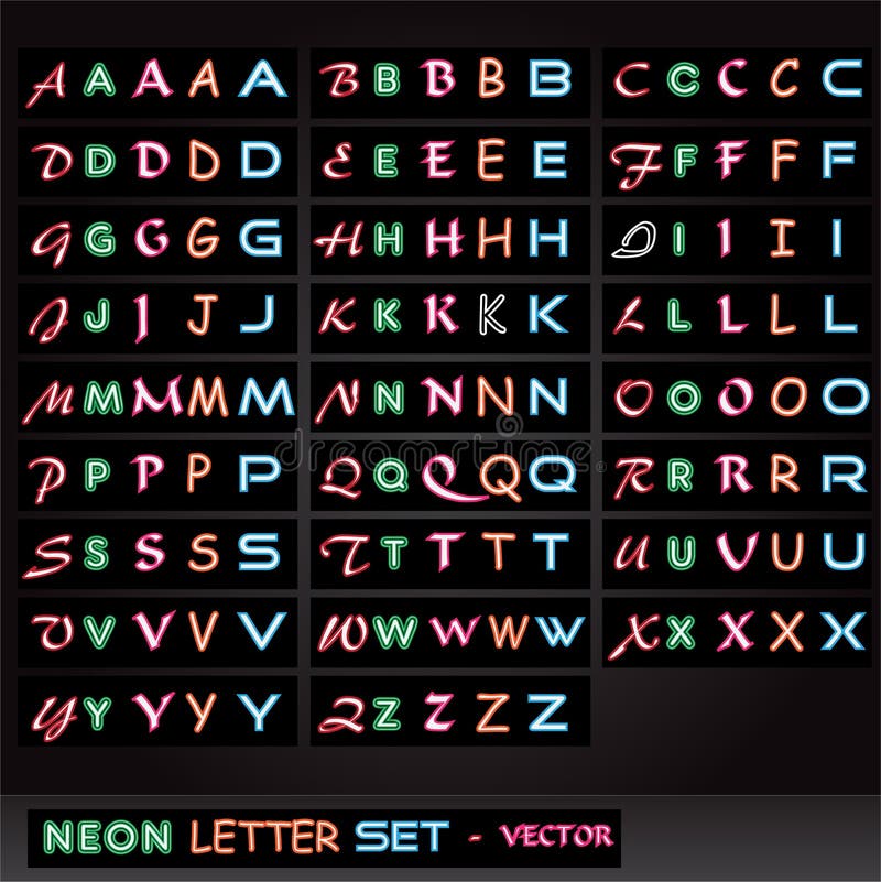 Neon Letter Stock Illustrations – 71,323 Neon Letter Stock ...