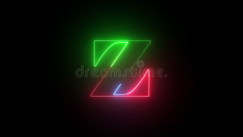Neon Letter Z with Alpha Channel, Neon Alphabet and Letters Stock ...