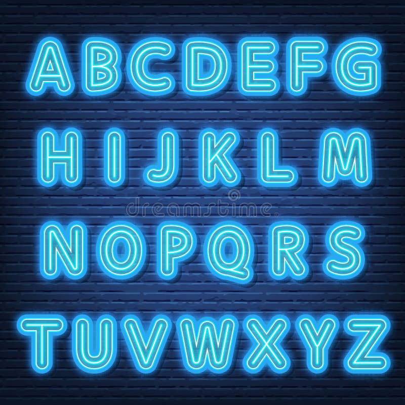 Neon letters signboard stock vector. Illustration of uppercase - 147342194