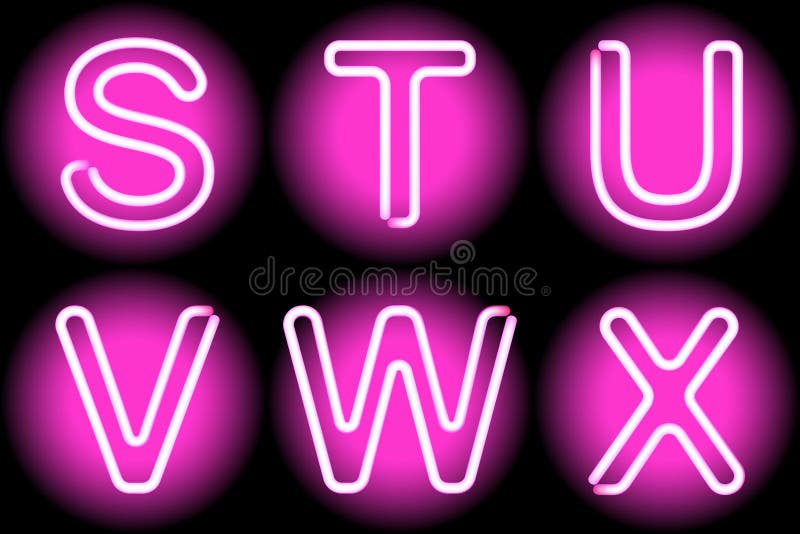 Neon letters stock vector. Illustration of night, decoration - 42211517