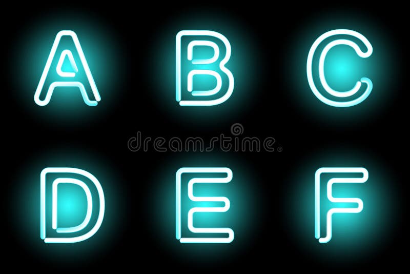 Colorful Neon Letters stock illustration. Illustration of nightlife ...