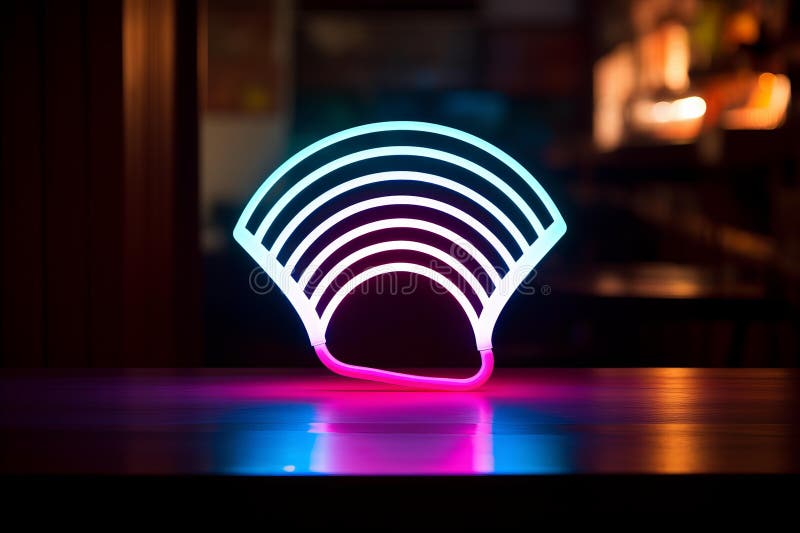 Neon Light Abstract Shell on a Dark Background Stock Illustration ...