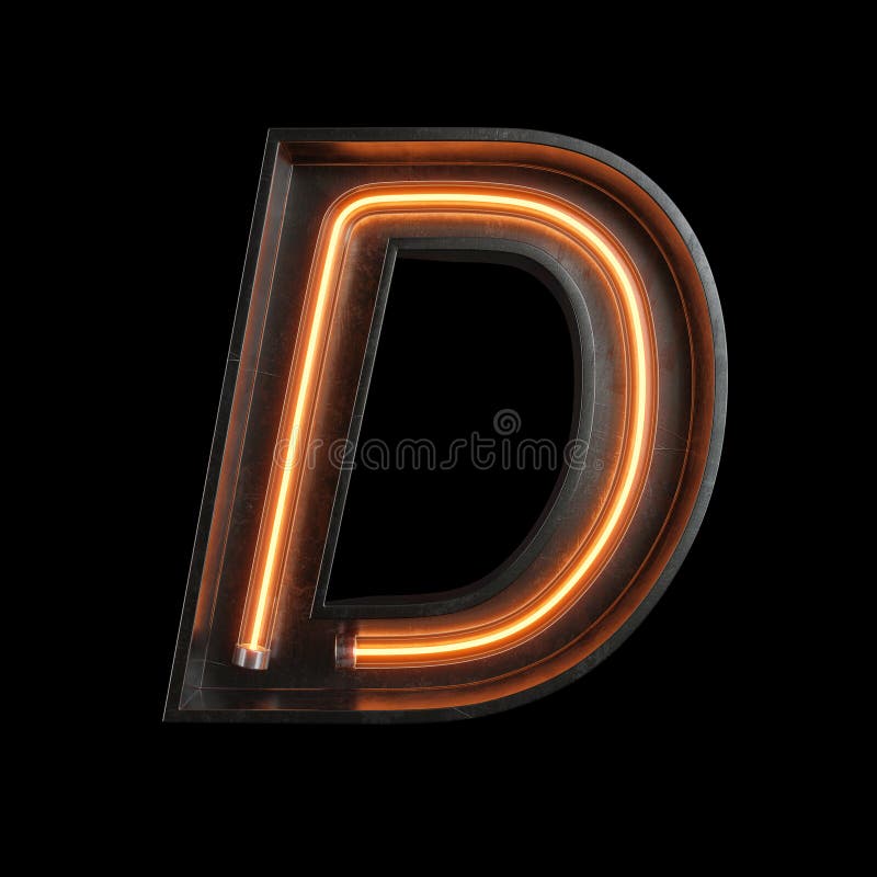 Neon Light Alphabet I with Clipping Path Stock Illustration ...