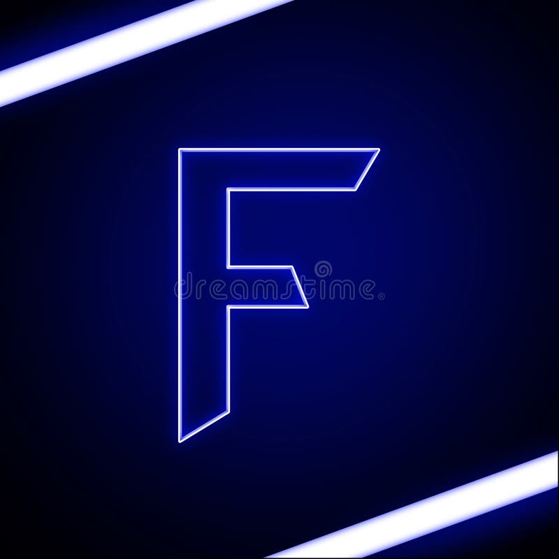 Neon Light Alphabet F with Clipping Path. 3D Illustration Stock ...