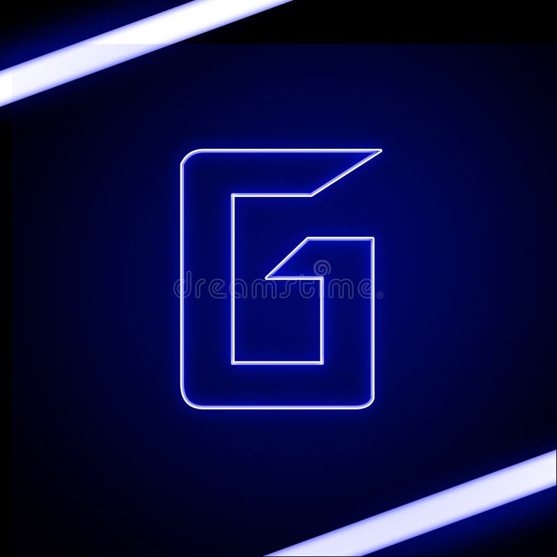 Neon Light Alphabet G with Clipping Path. 3D Illustration Stock ...