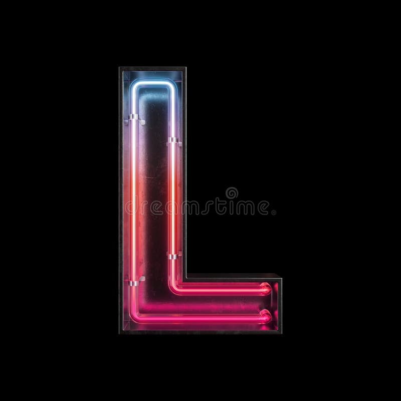 Neon Light Alphabet L with Clipping Path Stock Illustration ...