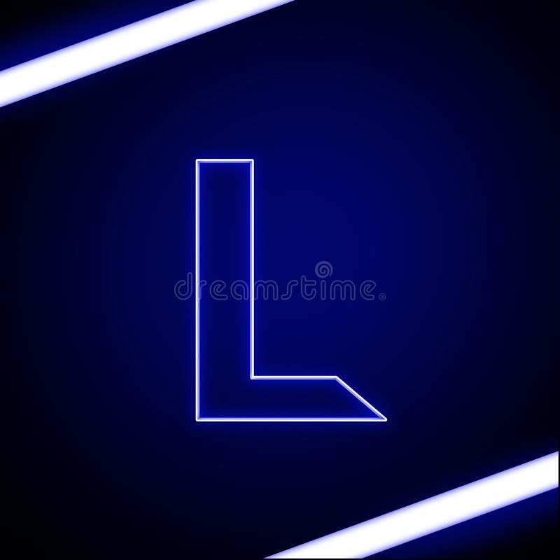 Neon Light Alphabet L with Clipping Path. 3D Illustration Stock ...