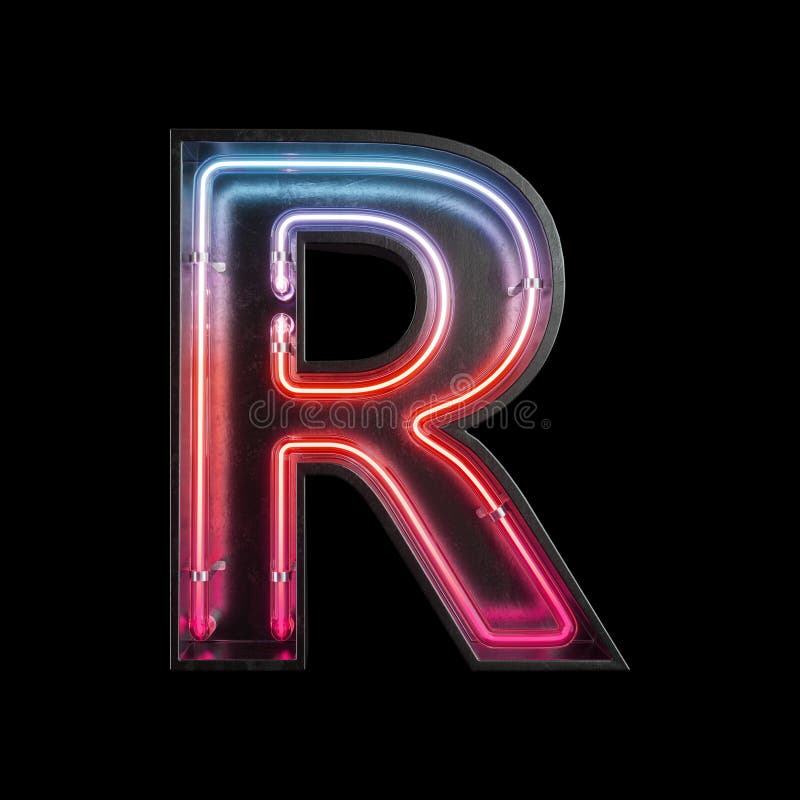 Neon Letter R Collection Stock Illustrations – 46 Neon Letter R ...