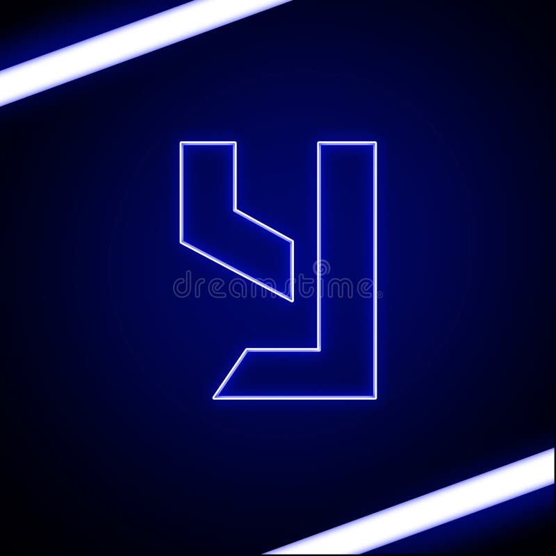 Neon Light Alphabet Y with Clipping Path. 3D Illustration Stock ...