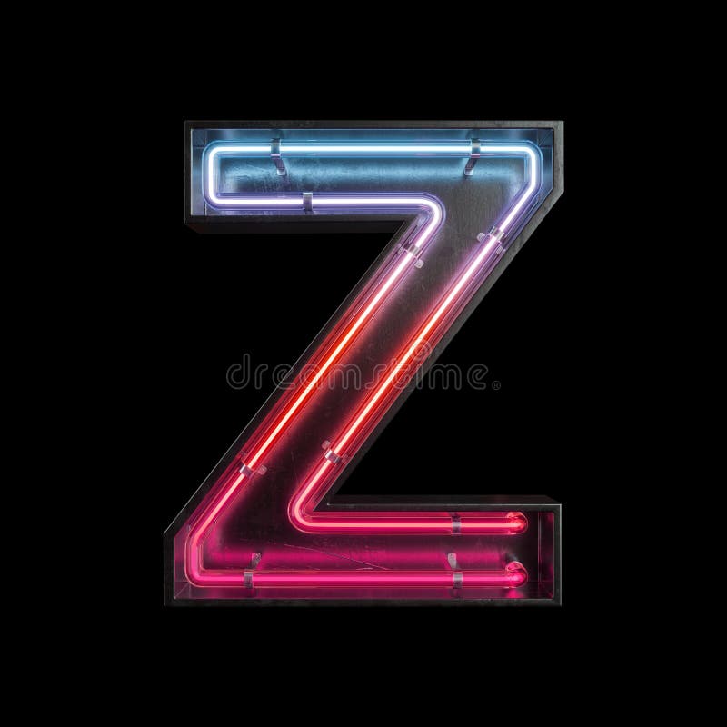 Neon Light Alphabet Z with Clipping Path Stock Illustration ...