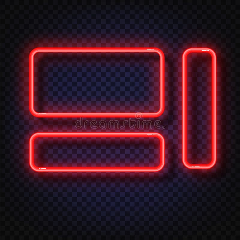 Neon Light Rectangular Banner. Vector Neon Light Frame Sign Stock ...