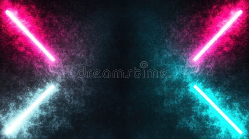 Neon Light Beams in Dark Abstract Background with Pink and Blue Hues ...