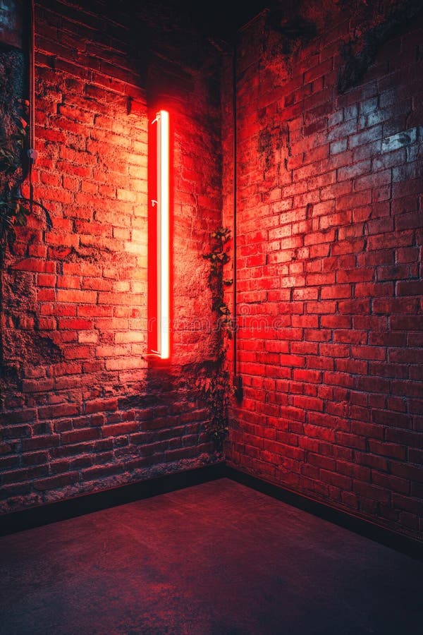 Neon Light Brick Wall stock image. Image of generated - 375409483