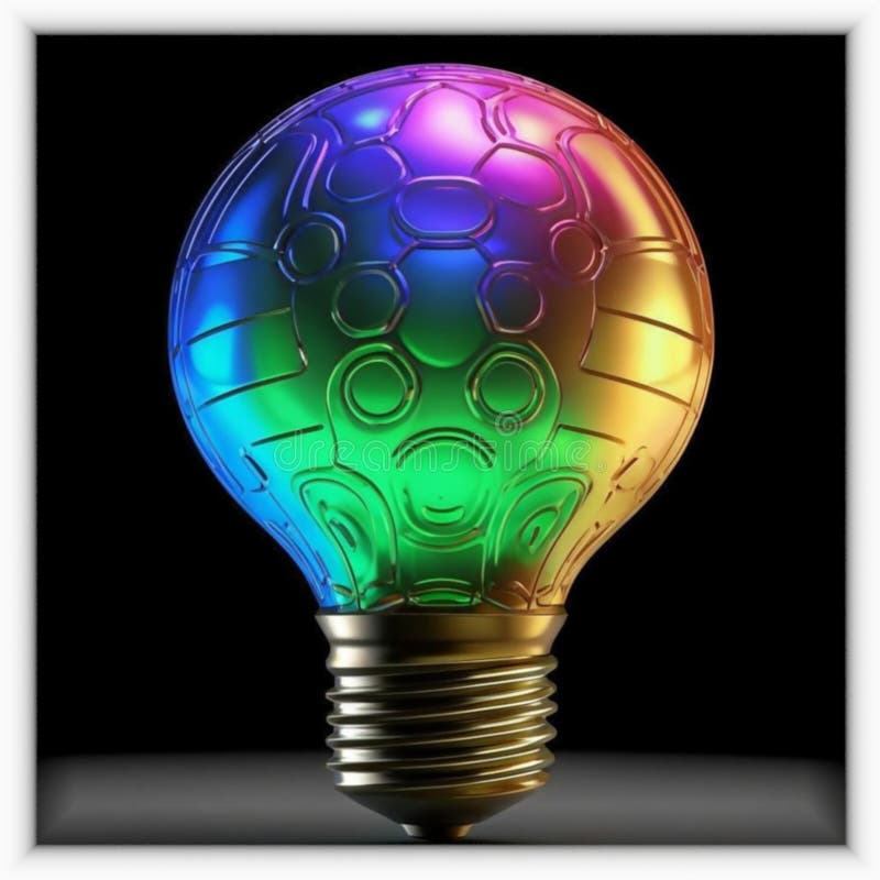 A Neon Light Bulb with an Original Design. Stock Image - Image of ...